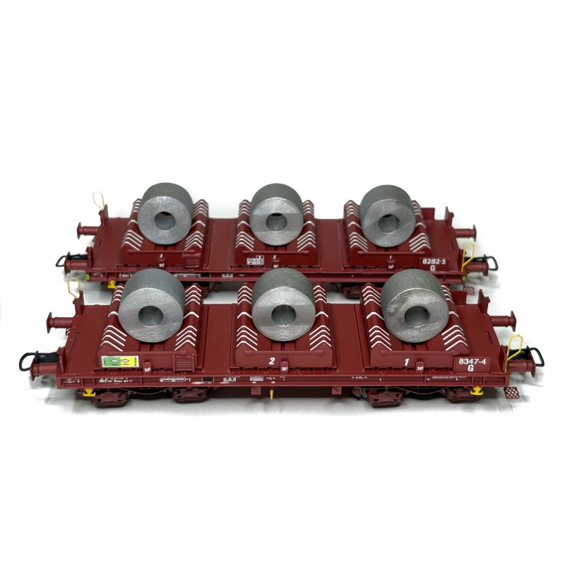 Set de 2 wagons SHMMS S32-6 SNCF chargés référence : S3263